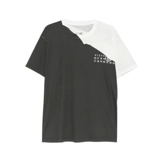 Maison Margiela T-shirt &agrave; logo et empi&egrave;cements - Homme - Tops - Noir - Taille: L