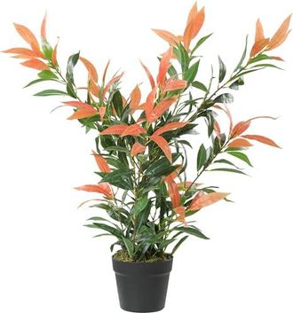 HOMCOM K&uuml;nstliche Glanzmispel 90 cm Kunstpflanze mit 300 Bl&auml;ttern, k&uuml;nstliche Pflanze Plastik wie echt Deko mit anpassbaren Zweigen f&uuml;r Wohnzimmer Schlafzimm