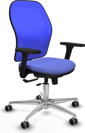 Piqueras y Crespo Atmungsaktiver Schreibtischstuhl mit 3D-Armen, h&ouml;henverstellbare Lendenwirbelst&uuml;tze, ausgestattet mit Syncro/Translack und Schaumstoff, Blau/Hellblau