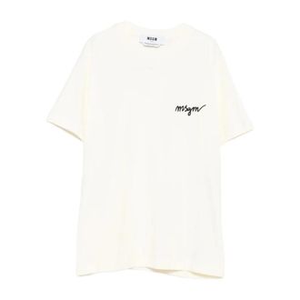 Msgm Msgm, Femme, Tops, Blanc, Taille: 42 FR T-Chemises