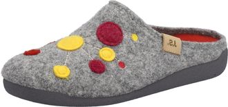 Josef Seibel Damen Pantoffeln Cara.02,Weite G (Normal),Wechselfu&szlig;bett,schlapfen,drinnen,Indoor,daheim,zuhause,bequem,grau-Multi,42 EU