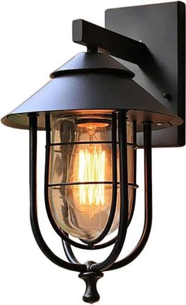Generic Au&szlig;enbeleuchtung Wandleuchte Industriedekor Au&szlig;enlampe E27 Schwarze Wandleuchte Leuchten Eisen Vogelk&auml;fig Wandleuchte