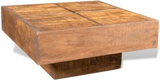 vidaXL Couchtisch Braun Quadratisch Massivholz Mango Vidaxl