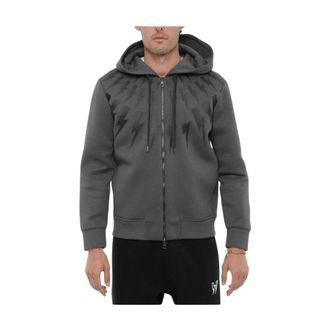 Neil Barrett Grauer ZipUp Hoodie f&uuml;r M&auml;nner - - Sweatshirts & Hoodies - Herren - Grau - S