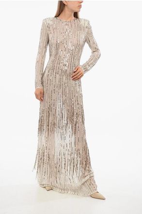 Elisabetta Franchi Sequined Straight Fit Maxidress size 38