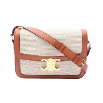 Celine Sac bandouli&egrave;re classique Triomphe en toile et cuir Pre-owned - Femme - Pre-owned - Beige - Taille: ONE Size