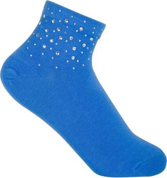styleBREAKER Chaussettes pour femmes avec application de strass à la taille, taille 35-41 EU / 5-9 US / 4-7 UK, chaussettes avec pierres brillantes 08030014, coule