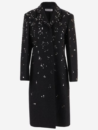 Jil Sander Manteau en laine avec ornements