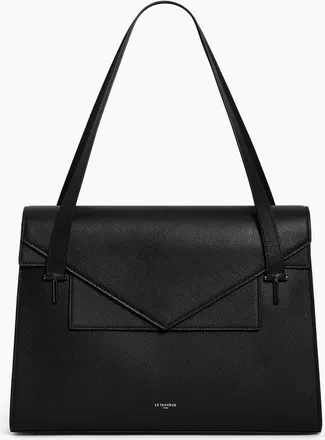 Le Tanneur Porte documents double rabat porté épaule Emilie en cuir grainé