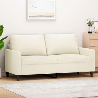 vidaXL 2-Sitzer-Sofa Creme 140 cm Samt Vidaxl