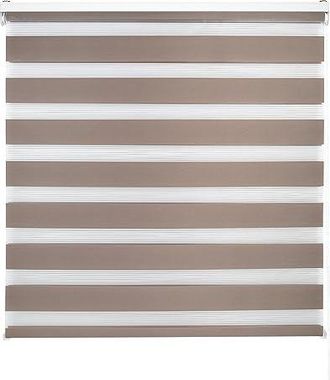 Blindecor | Rollo für Nacht und Tag nach Maß | Doppelschichtig | Braun | 170 x 250 cm (Breite x Höhe) Stoffgröße 167 x 245 cm | Fensterrollos