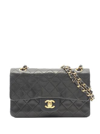 Chanel petit sac port&eacute; &eacute;paule Double Flap (1996-1997) - Noir