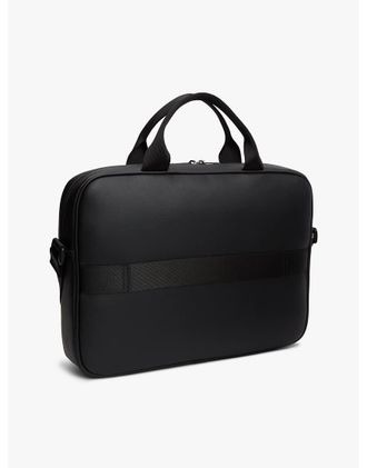 Tommy Hilfiger Laptop-Tasche zum Umh&auml;ngen in Schwarz mit markentypischem Zierband