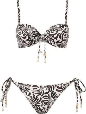 Twinset Femme, Maillots de bain, Multicolore, Taille: 38 FR Ensemble Bikini Push-up avec D&eacute;tails de Perles