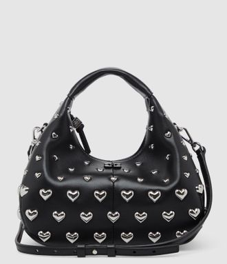 Ganni Sac Hobo Mini Heart Black