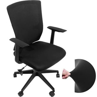 Tatuo Housse de Chaise de Bureau avec Housse dAccoudoir et Dossier, Couverture de Siège Extensible Universelle Protecteur de Chaise dOrdinateur Rotatif Élas