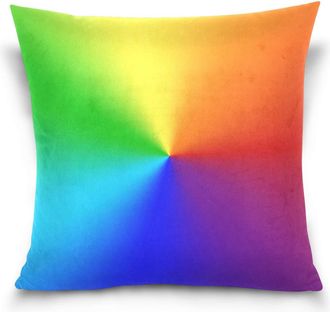 Linomo Kissenbezug 40x40 cm, Bunt Regenbogen Dekorative Kissenbezug Kissenh&uuml;lle f&uuml;r Couch Sofa Bett Hause
