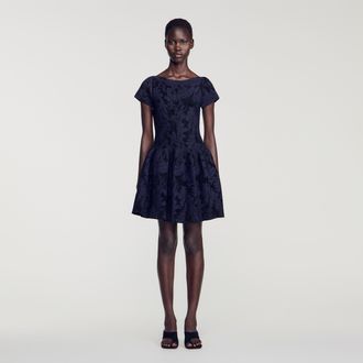 Sandro Robe en maille jacquard fleuri