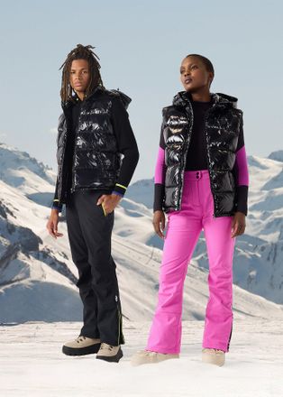 Jott Doudoune laqu&eacute;e sans manches Grand Froid Noir Clappe - Taille XL