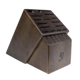 Shun DM0854 22 Schlitzen, Massivholz, mit Aufbewahrung f&uuml;r Steakmesser Messerblock Set, Holz, walnuss