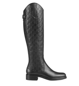 Gucci Black Leather Maud Riding Boots Size 41.5
