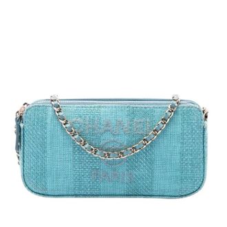 Chanel Pre-owned Deauville Double Zip Clutch - Femme - Pre-owned - Bleu - Taille: ONE Size