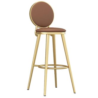 Generic Barhocker aus Kunstleder, K&uuml;chenst&uuml;hle, hohe Barhocker mit R&uuml;ckenlehne, Eisengestell, 66/76 cm Sitzh&ouml;he, einfache Montage, runder Tresenhocker