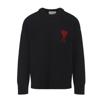 Ami Ami De Coeur Rundhals-Pullover - - Knitwear - Herren - Schwarzk - XS