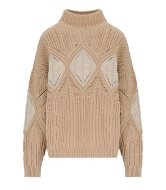 Twin-Set PULL &Agrave; COL ROUL&Eacute; CRATERE BEIGE TWINSET