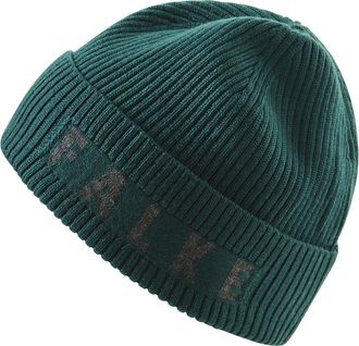 Falke Unisex Beanie-M&uuml;tze Basic Jacquard Logo U Be Wolle schnelltrocknend warm 1 St&uuml;ck, Gr&uuml;n Peacock 7373, ONESIZE
