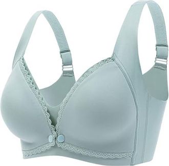 Generic Soutien-gorge dallaitement en dentelle sans couture avec fermoir &agrave; double ouverture sur le devant pour femme - Confort post-partum, Vert, 72
