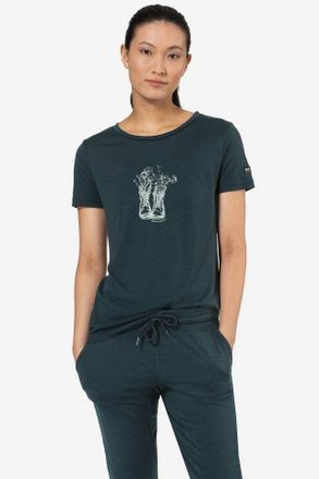 super.natural Print-Shirt Merino T-Shirt W FLOWER BOOTS TEE funktioneller Merino-Materialmix