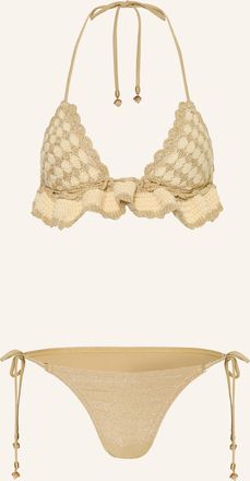 Zimmermann Triangel-Bikini Wanderlust Mit Glitzergarn gold