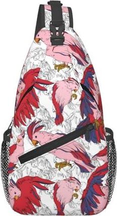 Generic Oiseaux Cacato&egrave;s Roses Sacoche Bandouliere Multifonctionnel Sacs &Agrave; Dos Antivol Sac &Agrave; Bandouli&egrave;re Pour Shopping Femme Voyage