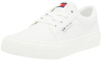 Tommy Jeans Herren Vulcanized Sneaker Skater Derby Schuhe, Weiß (Ecru), 43
