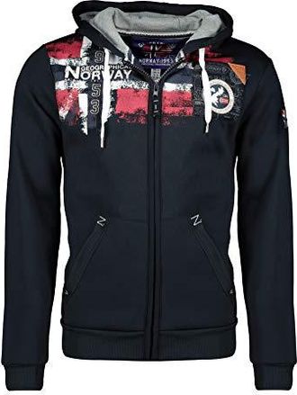 Geographical Norway Fespote Men - Sweat Homme Capuche Poche Kangourou - Vêtement Sweatshirt Hoody Chaud Manches Longues - Pull Hommes Printemps Ete Automne Hiver (Marine 