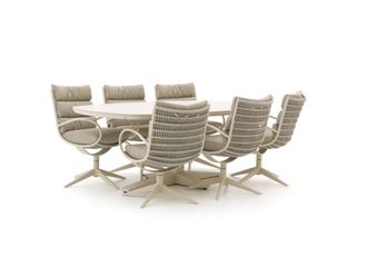 Apple Bee Camp Bay/Zanzibar d&auml;nisch oval 220 cm Gartenm&ouml;bel-Set 7-teilig