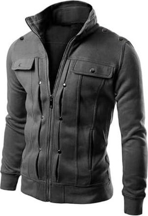 Generic Veste polaire en peluche pour homme - Manteau moelleux confortable pour homme - Manteau fin à revers - Veste à revers - Manteau fin pour homme - Pour 