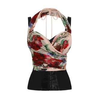 Dolce & Gabbana Femme, Blouses et Chemises, Multicolore, Taille: 36 FR Bustier &agrave; Imprim&eacute; Floral