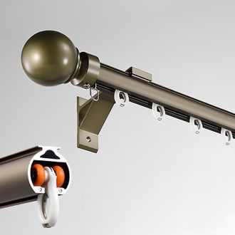 Generic Gardinenstange Mit Halterungen, Beschlagset, Fensterstangen, Robuste Vorhangstange Aus Aluminium, 70-600 cm, F&uuml;r Wohnzimmer, Schlafzimmer, B&uuml;ro, Krank