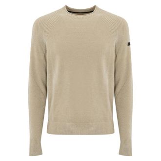 Roberto Ricci Design Rrd, Homme, Pulls, Beige, Taille: XL Pull en velours Manches longues D&eacute;tails c&ocirc;tel&eacute;s