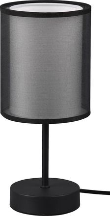 Trio Leuchten Tischleuchte Burton 511400132, Metall Schwarz matt, Schirm Stoff weiß, exkl. 1x E14