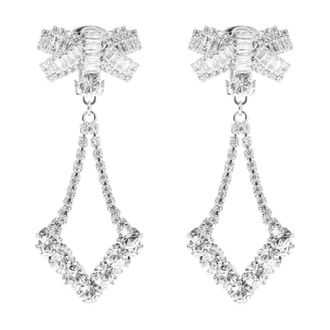 Alessandra Rich Crystal Clip-On Ohrringe - - Accessories - Damen - Grau - ONE SIZE