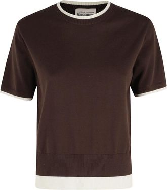 Semicouture Femme, Pulls, Brun, Taille: 38 FR Pulls &agrave; col rond