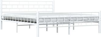 vidaXL Cadre de lit Blanc Métal 160 x 200 cm