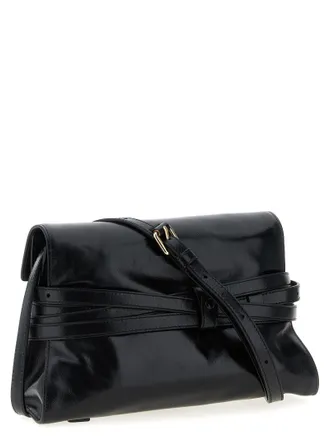 Moschino Womens Black Leather Crossbody Bag