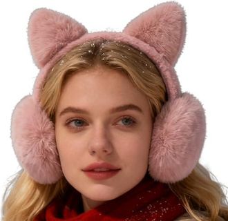 Generic Bandeau cache-oreilles - 15 cm en peluche pliable - Cache-oreilles dhiver doux et coupe-vent - Cache-oreilles pliable en forme dours pour homme et fem