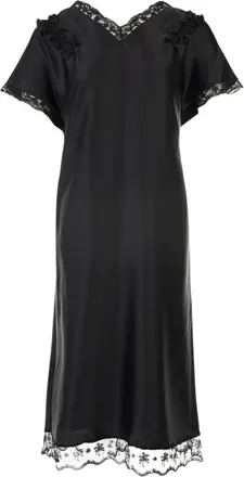 Simone Rocha Robe facile &agrave; lacets et dentelle - Femme - Robes - Noir - Taille: 36 FR