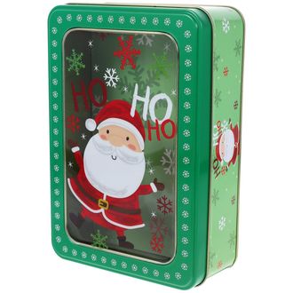 PartyKindom Weihnachtsbonbondose Mit Fenster Keksdose Aus Wei&szlig;blech Weihnachtspl&auml;tzchendose Zum Verschenken Zuckerdose F&uuml;r S&uuml;&szlig;igkeiten-aufbewahrung Weihnachtsbeda