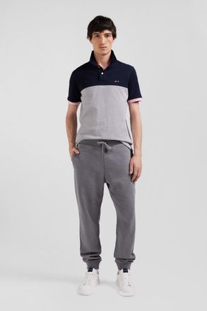Eden Park Polo Manches Courtes En Piqu&eacute; Coton Gris D&eacute;tails Contrast&eacute;s Broderie Noeud Papillon Coupe Regular